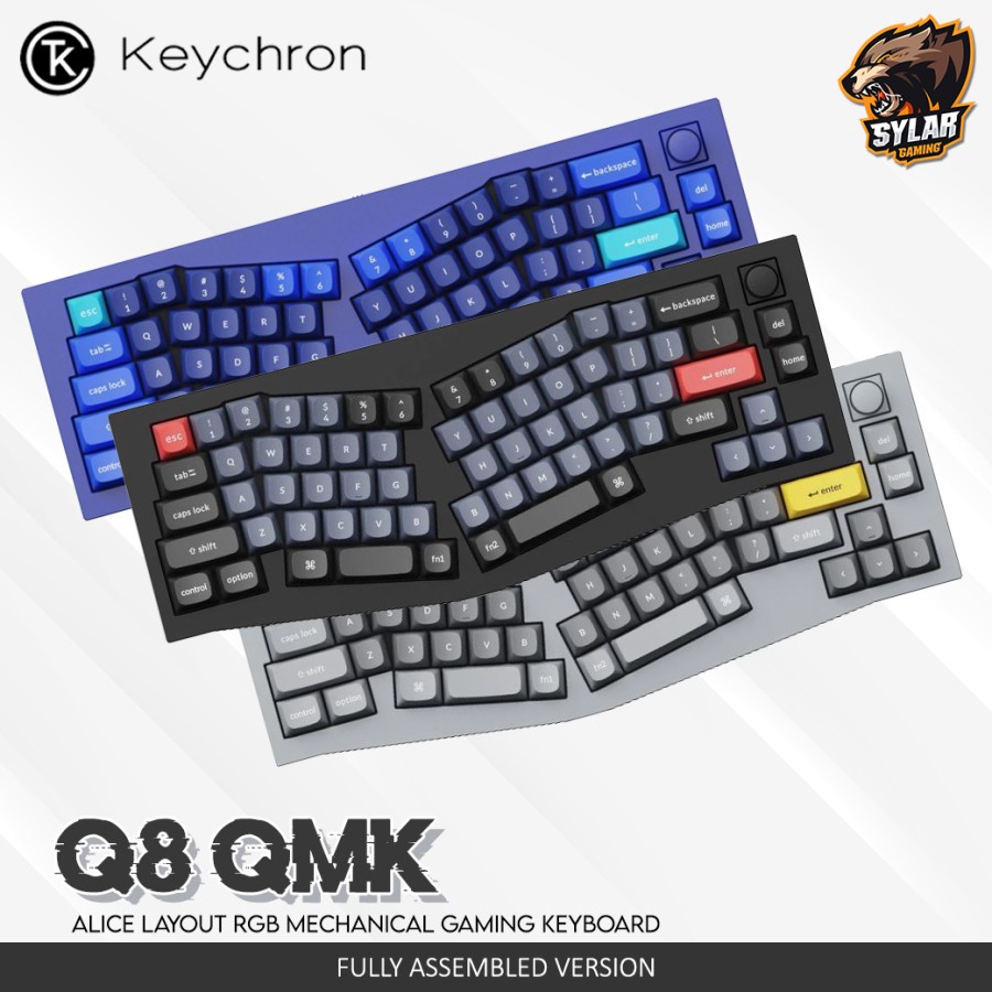 Jual Keychron Q8 QMK Alice Layout RGB Mechanical Gaming Keyboard ...