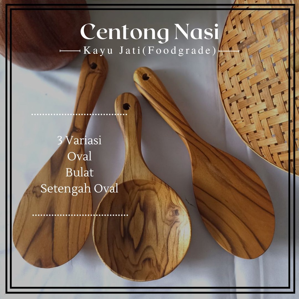 Jual GUDANG VINTAGE centong nasi centong kayu entong nasi kayu jati ...