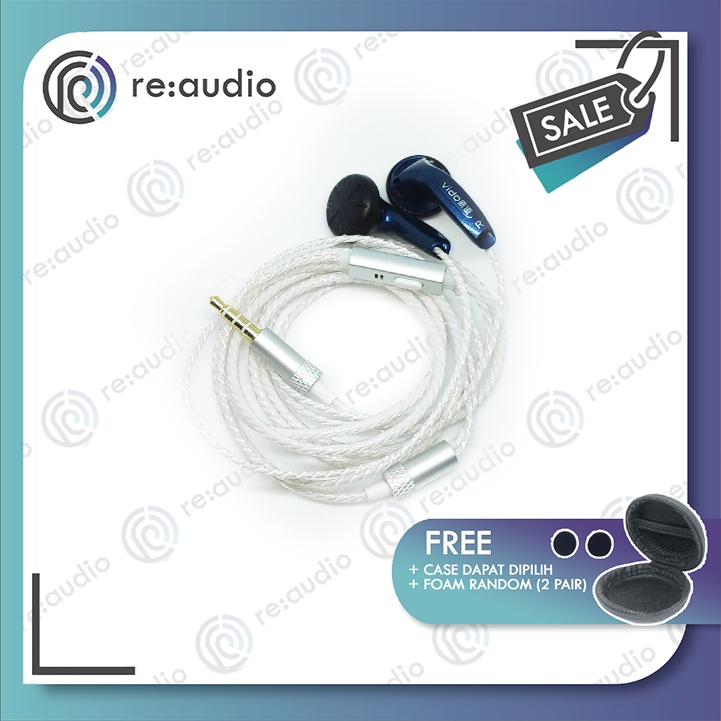Jual Earphone Vido Recable White Ashura With Mic Free Case (Earbud Vido ...