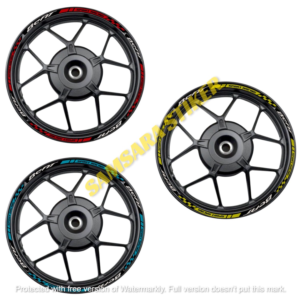 Jual Stiker Velg Motor Untuk All Beat 1Set Isi 8Pcs | Shopee Indonesia