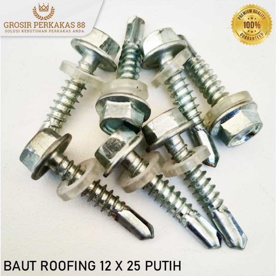 Jual Baut Baja Ringan Sds Drilling Sekrup Galvalum 12x25 Roofing Putih ...
