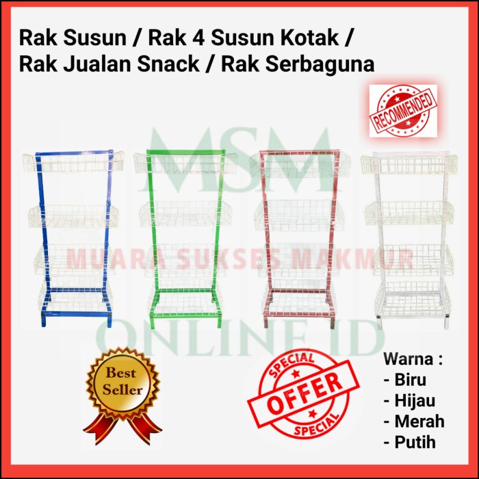 Jual Rak Susun / Rak 4 Susun Kotak / Rak Jualan Snack / Rak Serbaguna ...