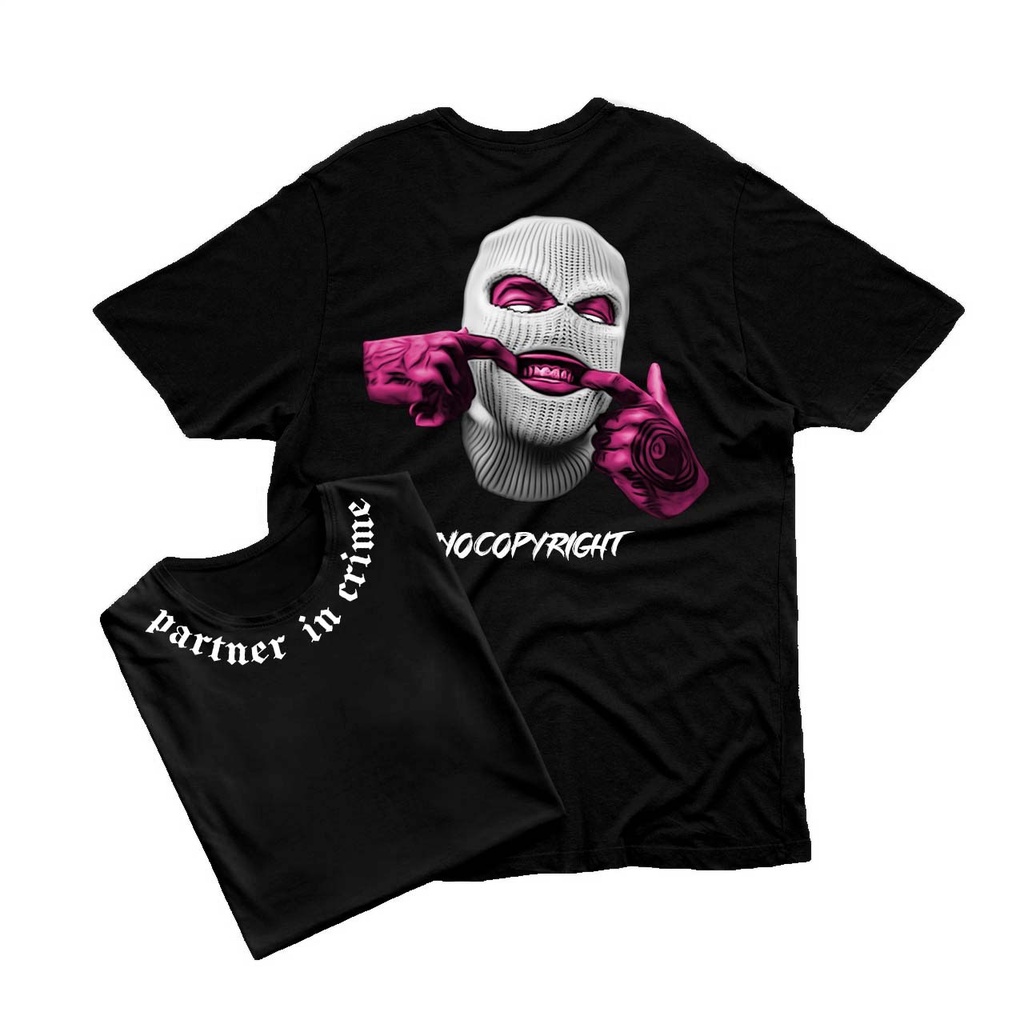 Jual KAOS PARTNER IN CRIME | KAOS TOPENG MALING | KAOS ETHEREAL SMILE ...