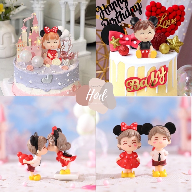 Jual Topper Couple Mickey Minnie Set Mickey Boy Minnie Girl Hiasan Kue ...