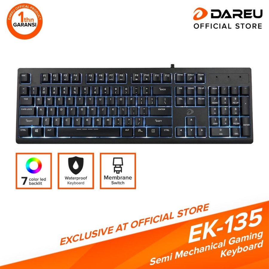 Jual DAREU EK-135 Keyboard Membrane Waterproof | Shopee Indonesia