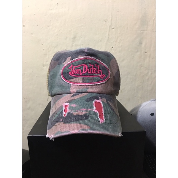Jual TOPI TRUCKER VON DUTCH RIPPED CAMO ORIGINAL | Shopee Indonesia