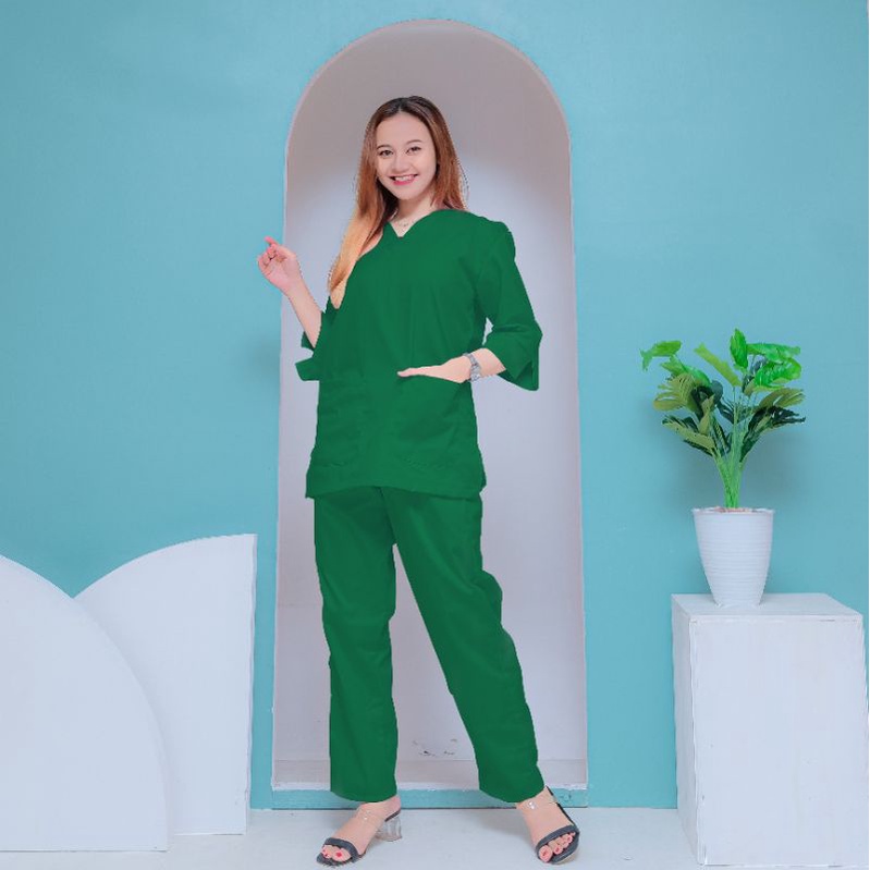 Jual baju ok lengan panjang oka ok lengan pendek 3/4 seragam perawat ...