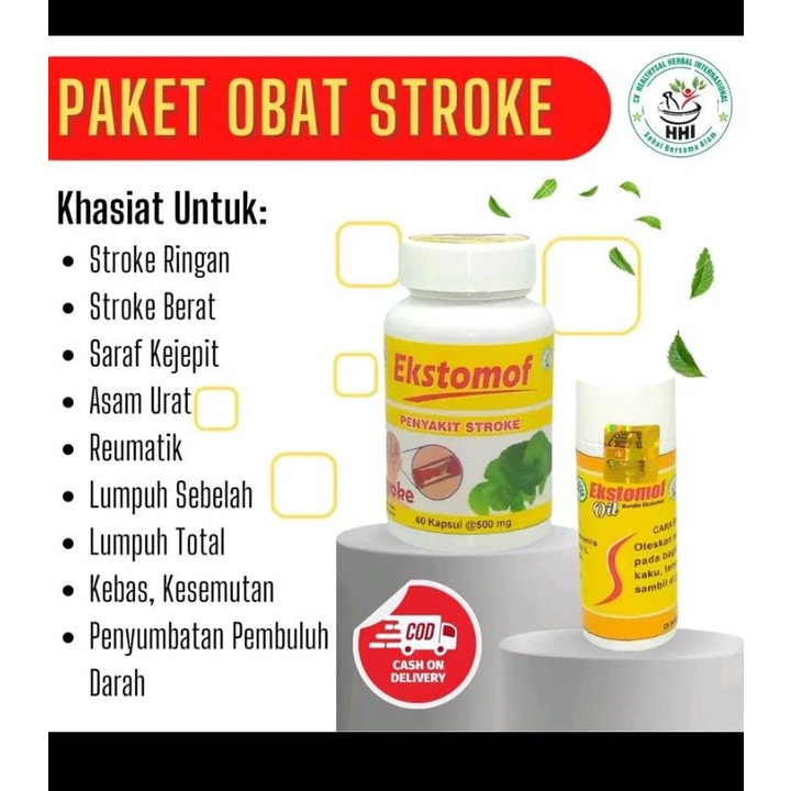 Jual Paket Stroke Ekstomof Kapsul & Oil Original Herbal HHI | Shopee ...