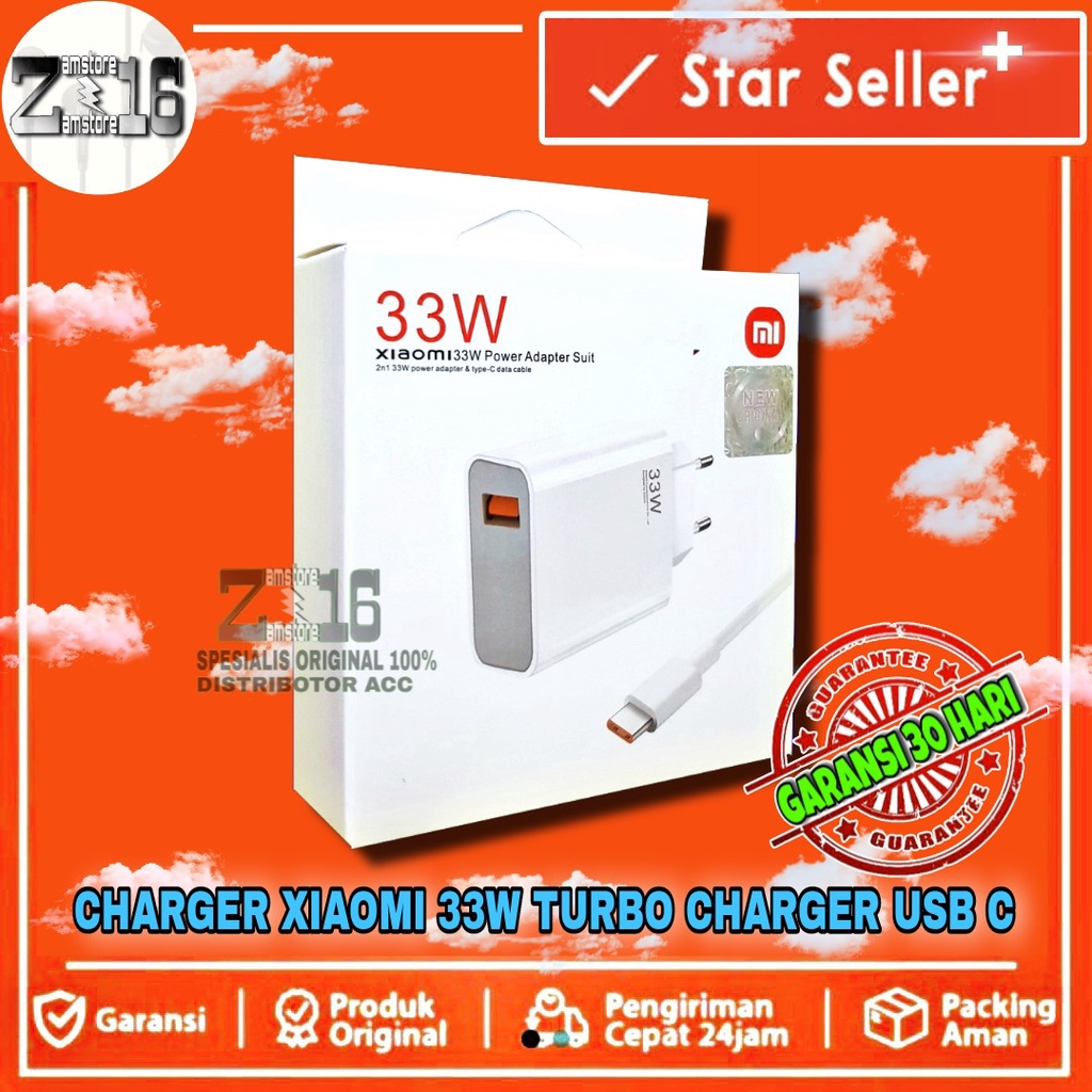 Jual [ ORIGINAL 100% ] Charger Xiaomi MI Turbo Charge 33W USB C 33WATT ...