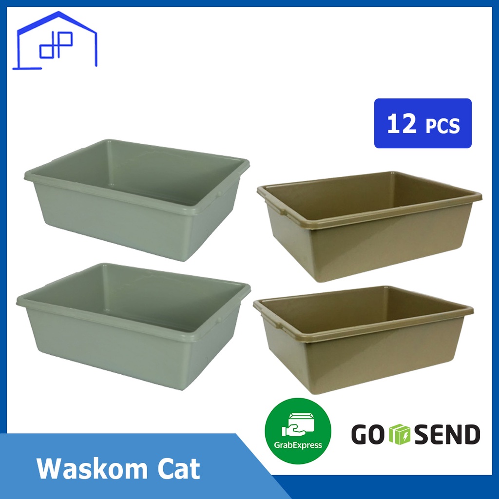 Jual (12PCS) - Baskom Plastik Kotak / Litter Box Kucing / Bak Kucing ...