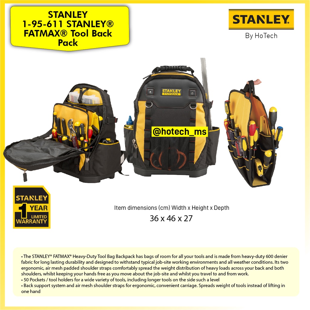 Jual STANLEY® | Tas Tool Set | 1-95-611 FATMAX® Tool Back Pack | Tas ...