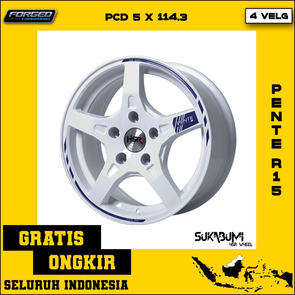Jual Velg Racing Mobil Ertiga, APV, Luxio, Grandmax, Tayo, dll HSR Pente Ring 15 PCD 5x114,3 ...