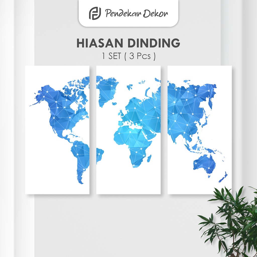 Jual HIASAN DINDING 1 SET PETA DUNIA MODERN UNIK PAJANGAN KAYU RUANG ...
