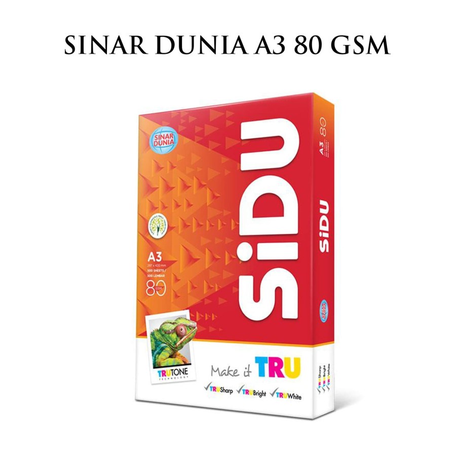 Jual Kertas Fotocopy HVS Sinar Dunia SIDU A3 80 Gram Gsm Gr 80Gr ...