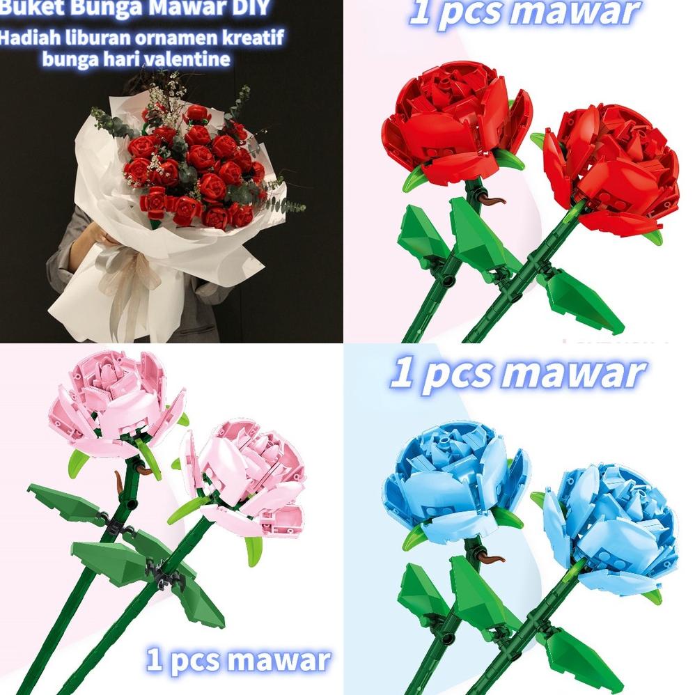 Jual Festival Promo Mainan Brick Balok Buket Bunga Blok Susun Bangunan ...