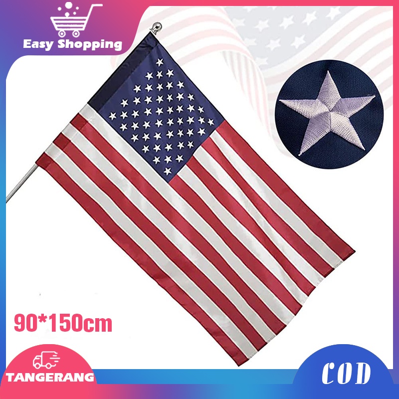 Jual Bendera Amerika 150cm X 90cm USA Flag Premiun American Flag ...