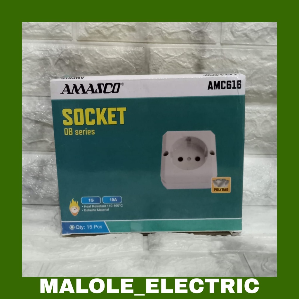 Jual AMASCO STOP KONTAK/ OB STOP KONTAK PERSEGI TEMPEL AMC616 / STOP ...