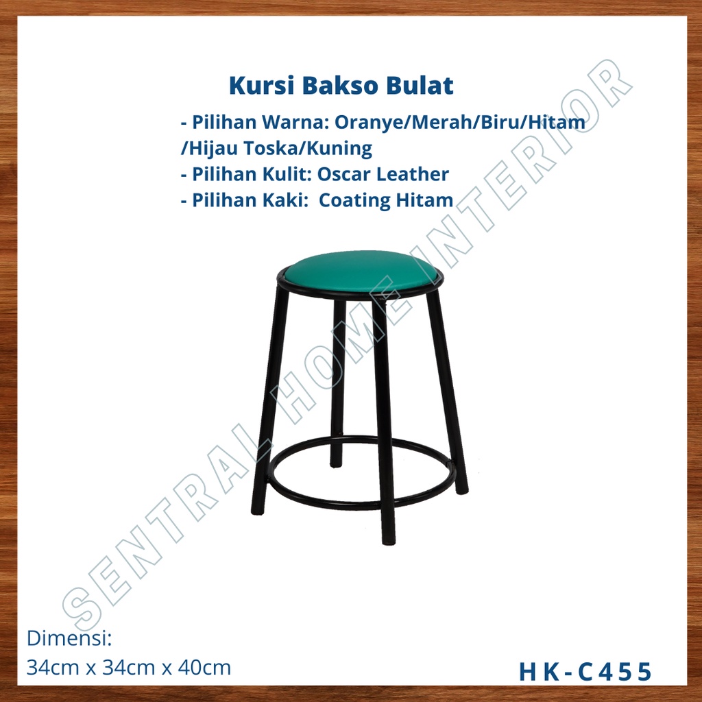 Jual Kursi Bangku Bakso Bulat - Kaki Coating Hitam | HK-C455 | Shopee ...