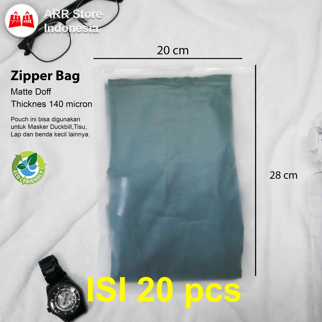 Jual Zipper Bag Zipper Lock Travel Pouch Zipper Storage Bag Matte Doff ...