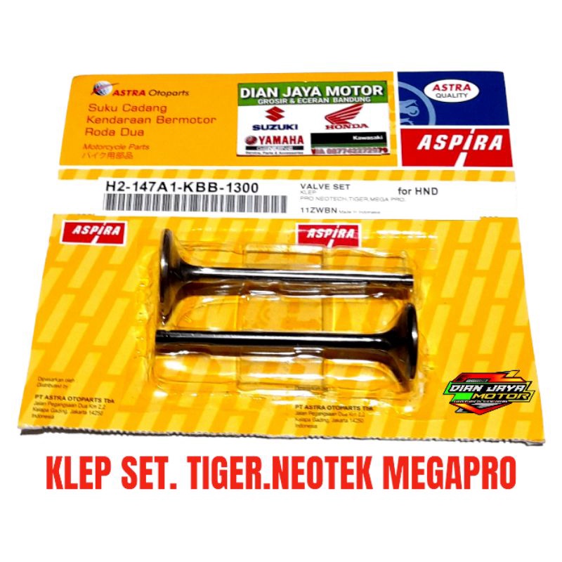 Jual KELEP KLEP IN EX SET KBB HONDA TIGER OLD. TIGER NEW REVOLUTION ORI ASTRA ASPIRA VALVE SET ...