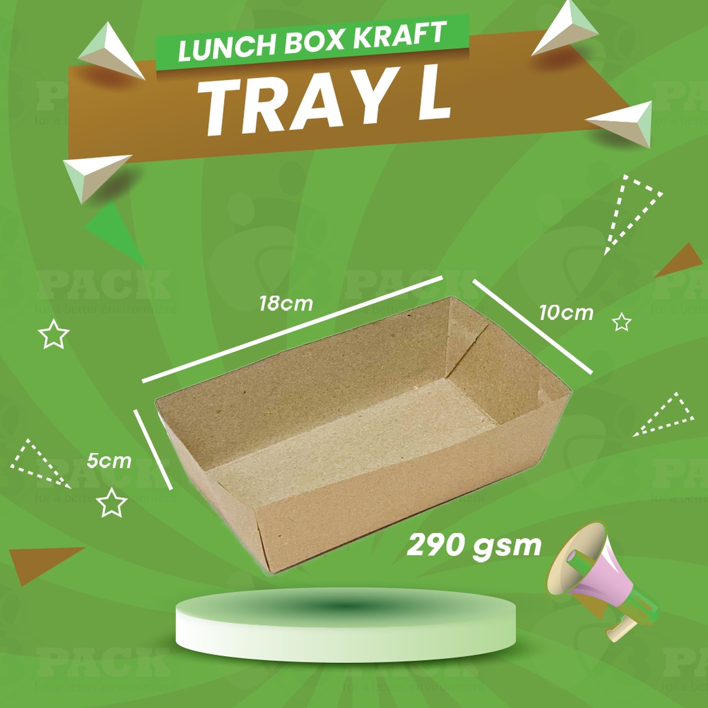 Jual Paper tray lunch box Craft size L - kotak makanan kertas ukuran L ...