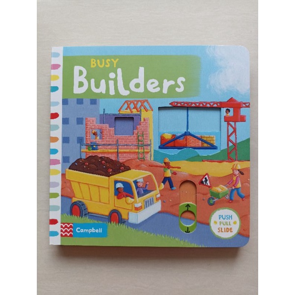 Jual Campbell Busy Builders - Novelty Board Book (Push, Pull, Slide ...