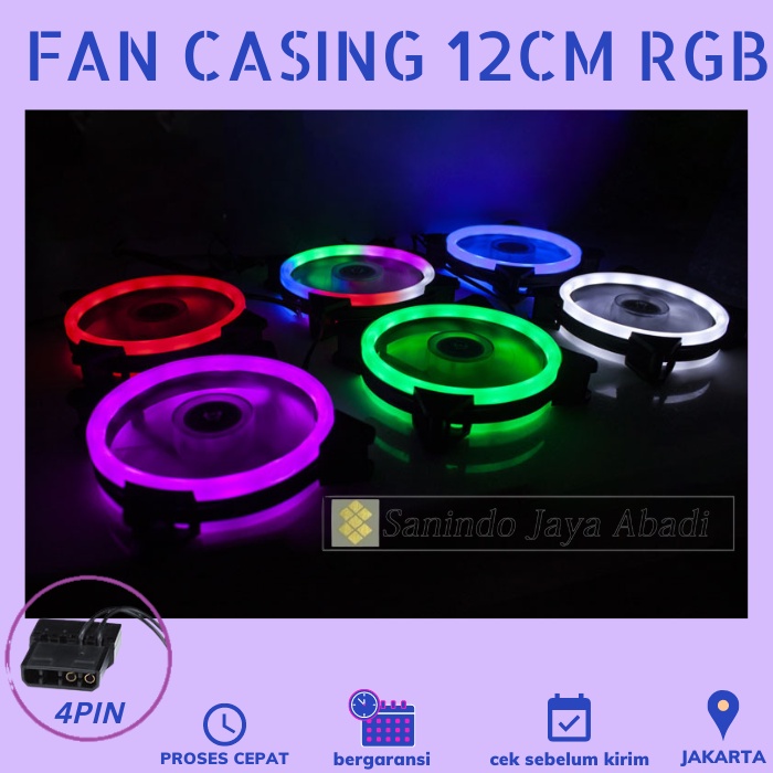 Jual FAN 12CM / FAN CASING RGB / FAN CASING 12CM SINGLE COLOUR SOFT ...