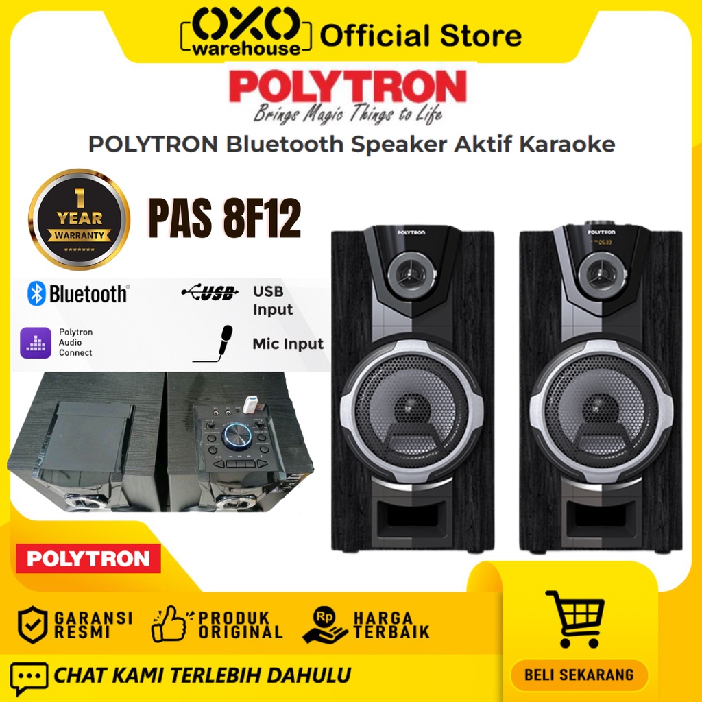 Jual POLYTRON Speaker Audio PAS 8F12 Usb Bluetooth Low Watt Garansi Resmi | Shopee Indonesia