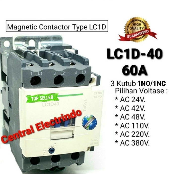 Jual Komponen Listrik Magnetic Contactor Lcid-40M7 220Vac. | Shopee ...