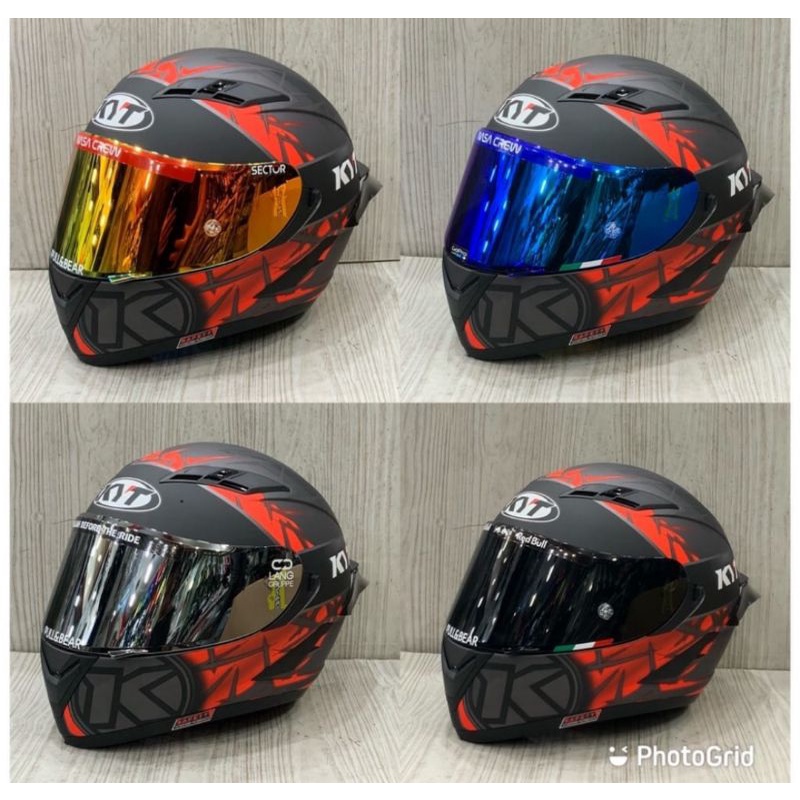 Jual HELM KYT FALCON FR SPIKE BLAK DOF/RED SLOT INTERKOM DOBEL VISOR ...