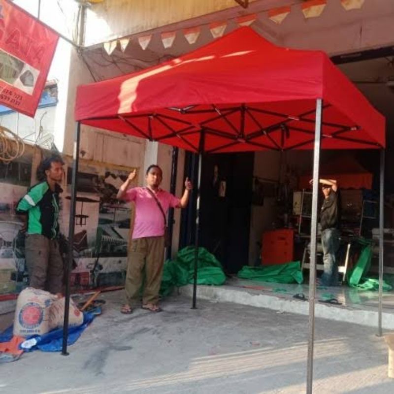 Jual tenda lipat 2x2 stand bazar kaki lima dagang gazebo murah | Shopee ...