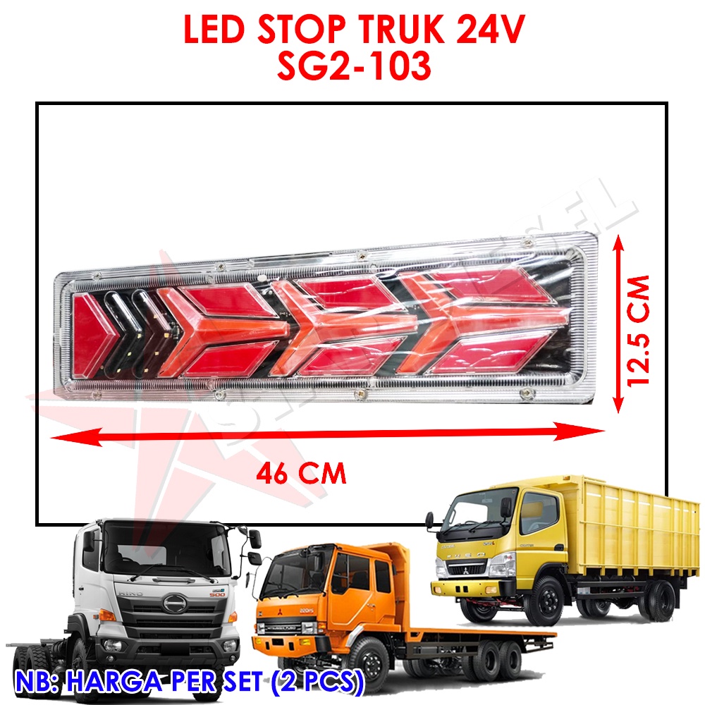 Jual LAMPU STOP TRUCK MODEL LAMBO 3 PANAH 46CM LONG LAMPUSTOP TRUK LED SG2-103 | Shopee Indonesia