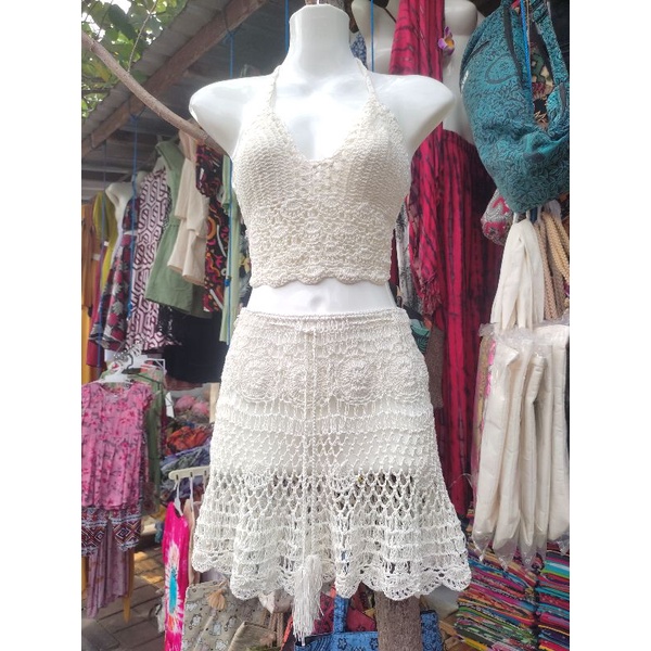 Jual Set Rok Tanktop Rajut Bali | Shopee Indonesia