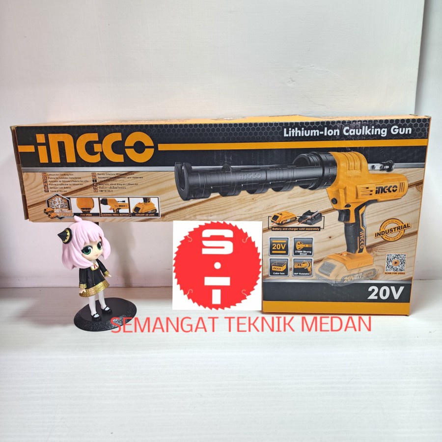 Jual CCGLI2001 CORDLESS CAULKING SEALANT GUN SILIKON SILICONE 20V INGCO ...