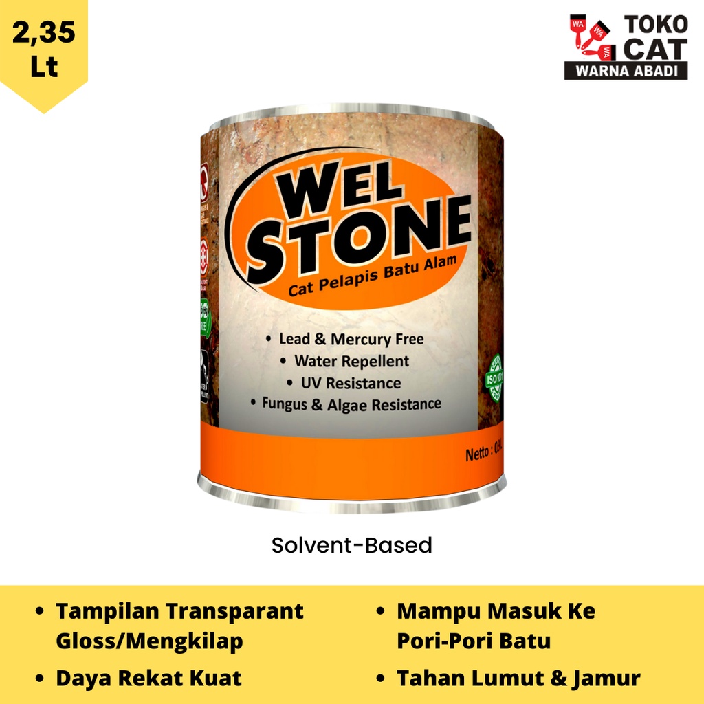 Jual CAT BATU ALAM WELSTONE TRANSPARAN GLOSS 2.35 LITER | Shopee Indonesia