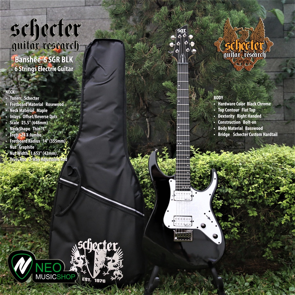 Jual SCHECTER Banshee-6 SGR Black 6 Strings Electric Guitar Original ...