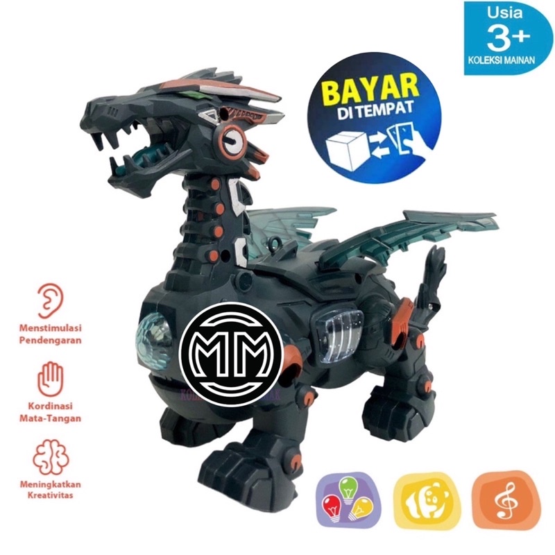 Jual Mainan Dino Naga Bisa Gerak Ada Lampu Dan Suara | Shopee Indonesia