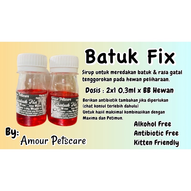 Jual BATUKFIX Syrup Stop Cough D amour obat batuk kucing dan anjing ...