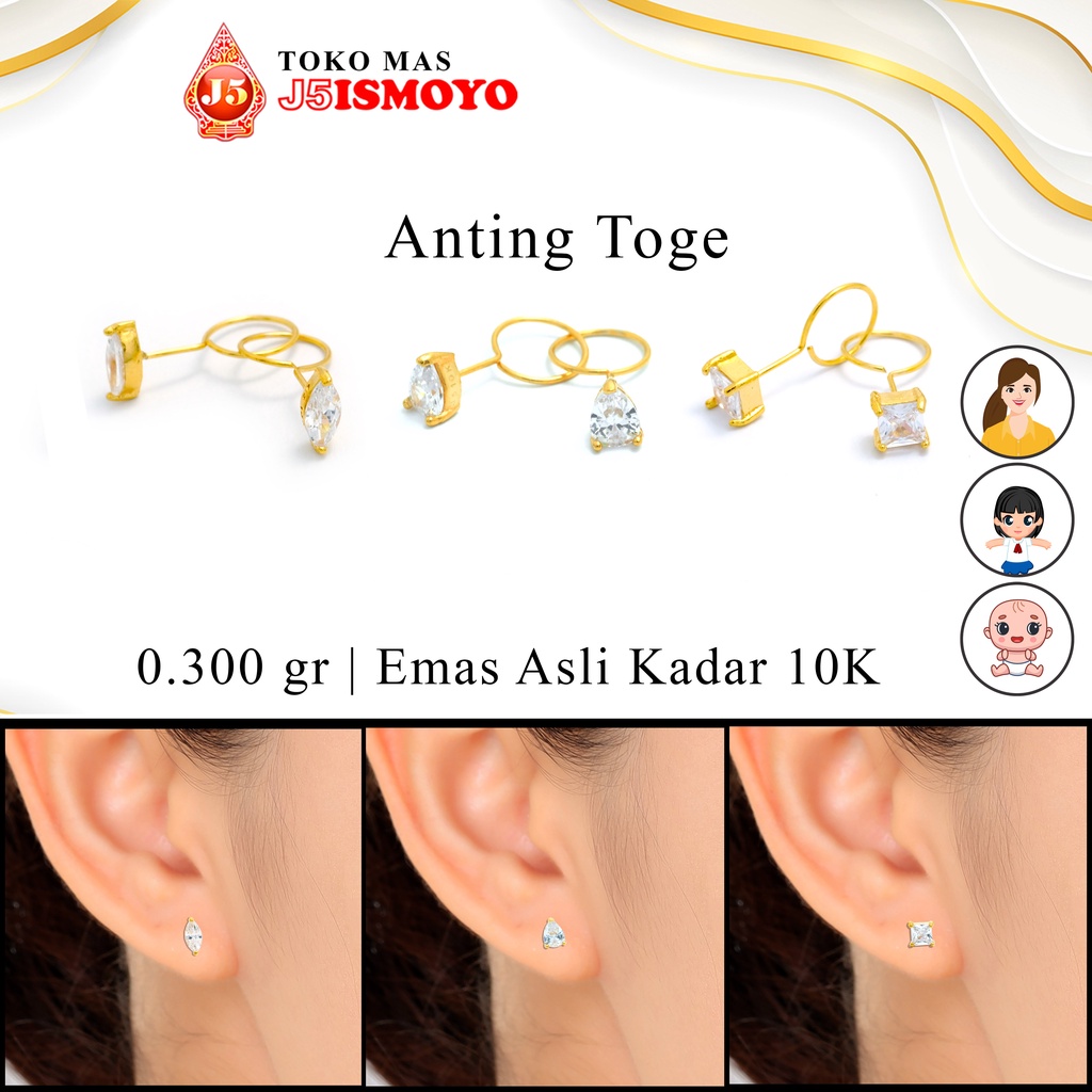Jual Anting Emas Toge Berat Super Ringan - GD J5 Ismoyo | Shopee Indonesia