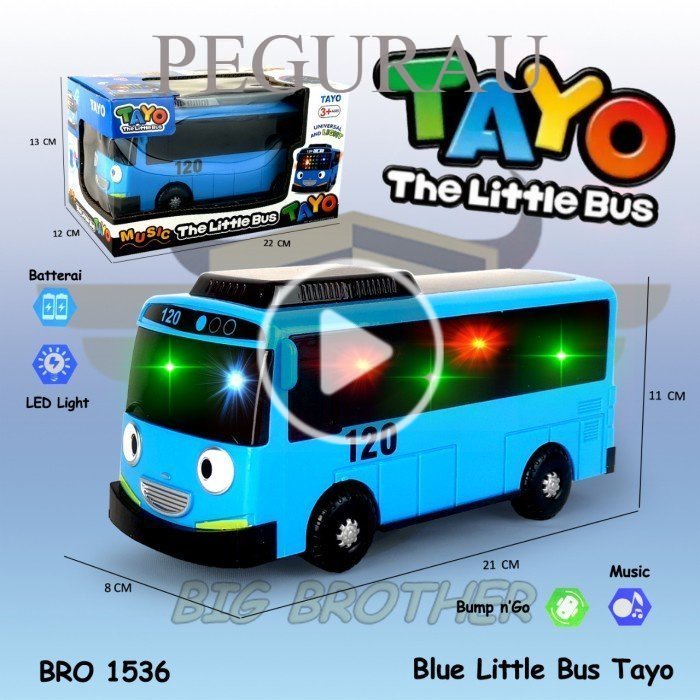 Jual Mainan Anak BRO1536 Biru Bus Tayo The Little Bus Bis Bes Mainan Anak Mobil Mobilan Lampu ...