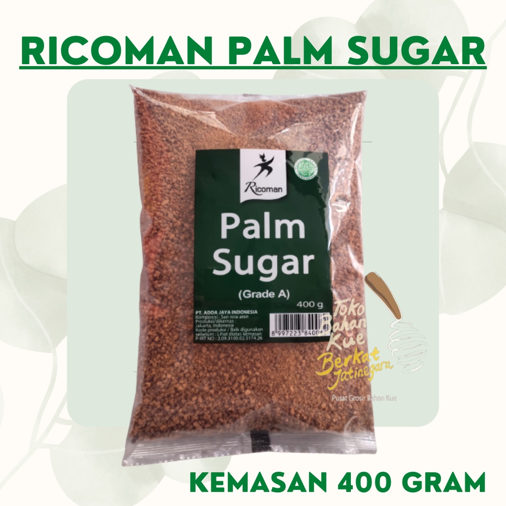 Jual RICOMAN PALM SUGAR KEMASAN 400 GRAM / GULA AREN KEMASAN / PCS ...