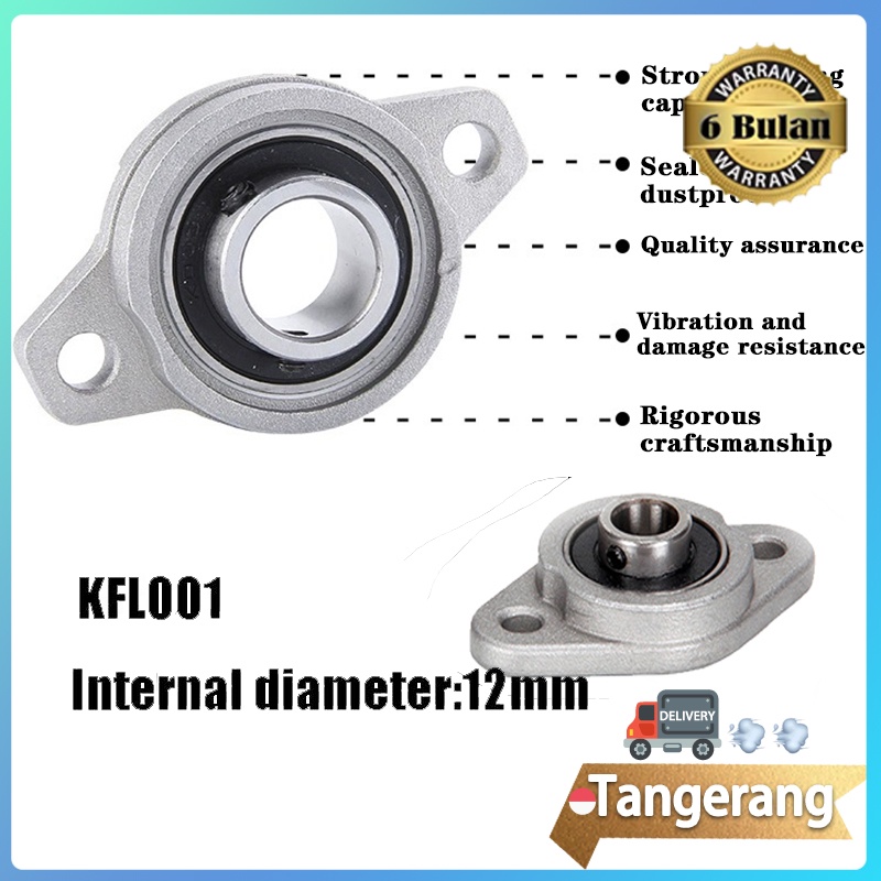 Jual PBB-KFL001 Pillow Block Bearing Diameter 12mm Bantalan Flange CNC ...