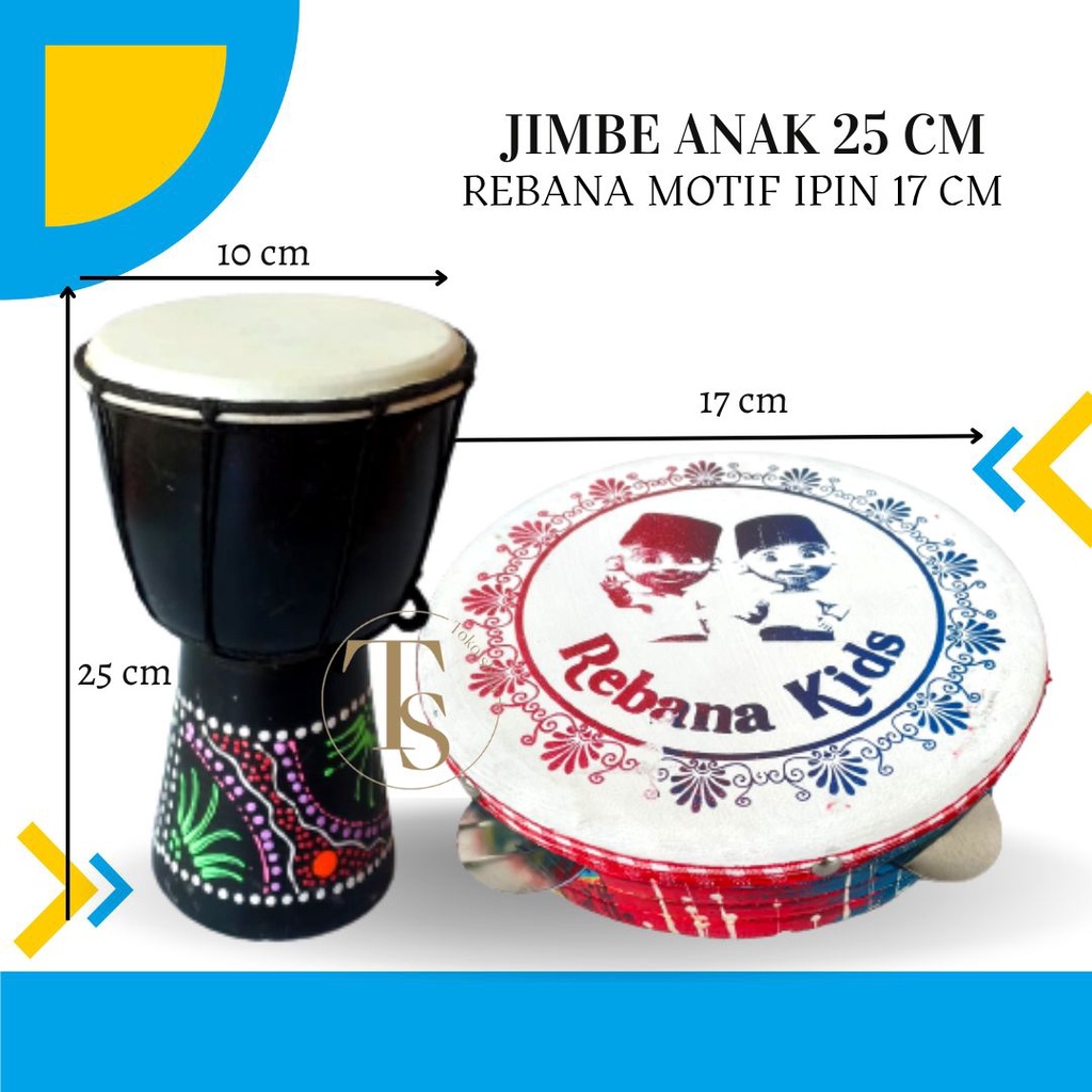 Jual Paket Jimbe Anak Ukuran 25 cm Jimbe Plus Rebana Hadroh Ginjring ...