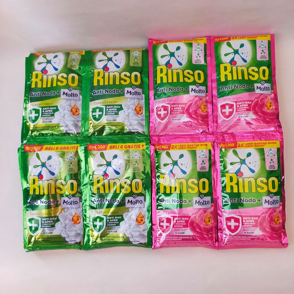 Jual Rinso Detergen Cair Sachet 1 Renceng @12 Sachet | Shopee Indonesia