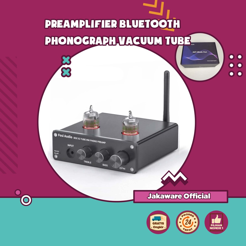 Jual Fosi Audio Preamplifier Bluetooth Phonograph GE5654 with Vacuum ...