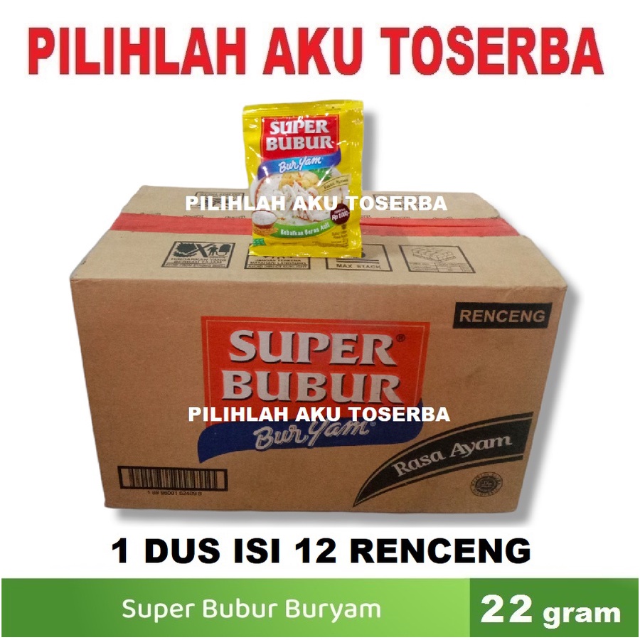 Jual Super Bubur BURYAM Bubur Ayam @22 Gr - ( HARGA 1 DUS isi 12 ...