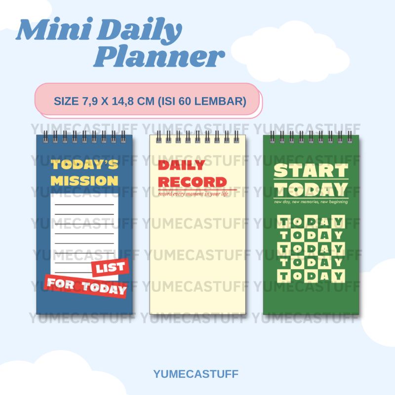 Jual MINI DAILY PLANNER , agenda kecil, buku saku, mini planner ...