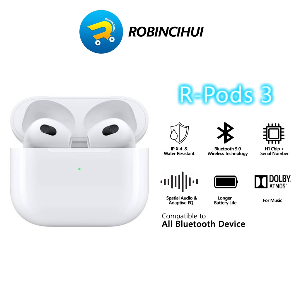 Jual R-Pods 3nd Generation 2023 (Generasi ke tiga) Wireless Charging ...