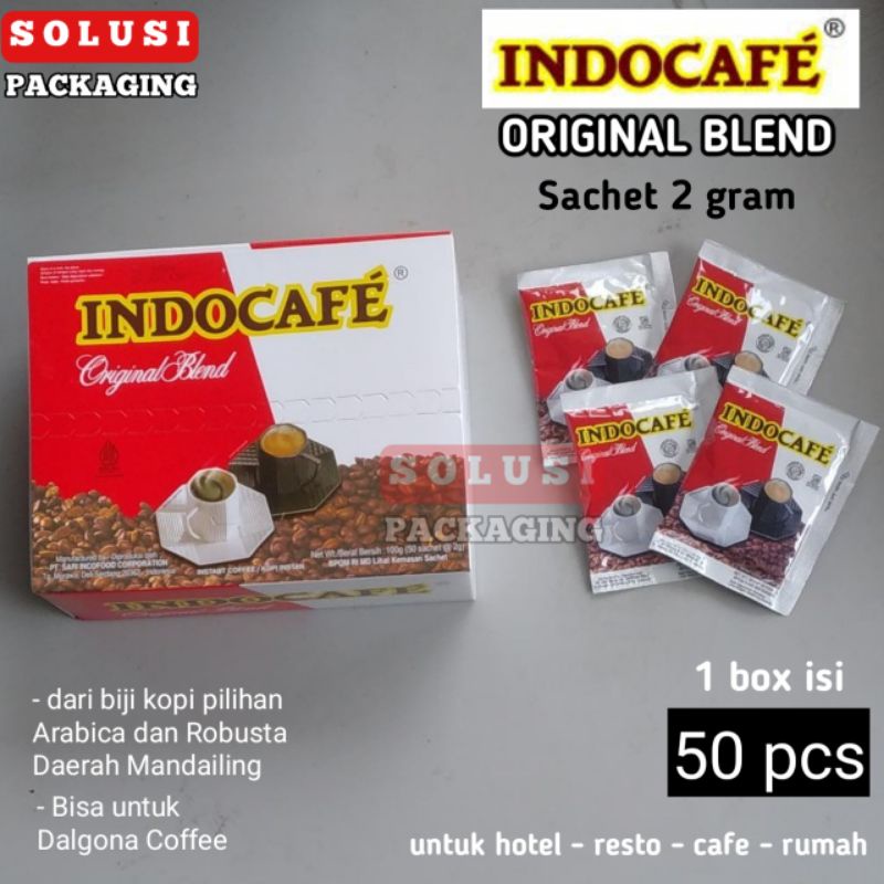 Jual Indocafe Original Blend 2gr ( 50 sachet ) kopi hotel cafe kopi ...