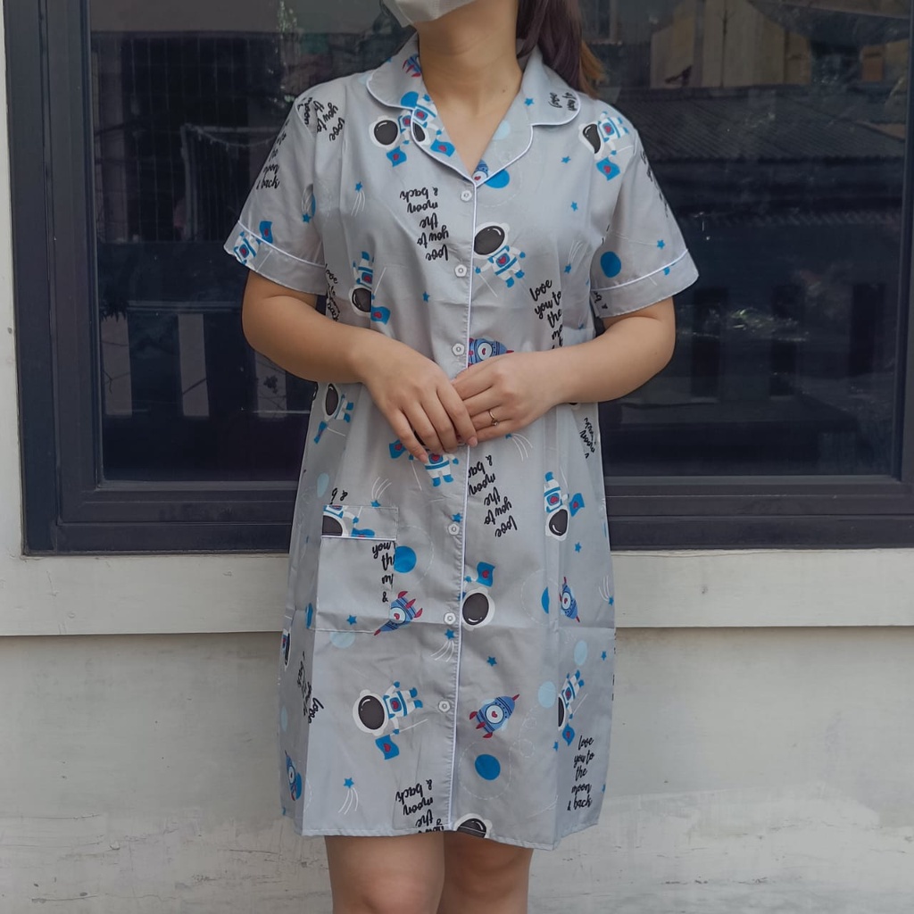 Jual BJ - Piyama Daster Wanita Motif Karakter - Baju Tidur Daster Cewe ...